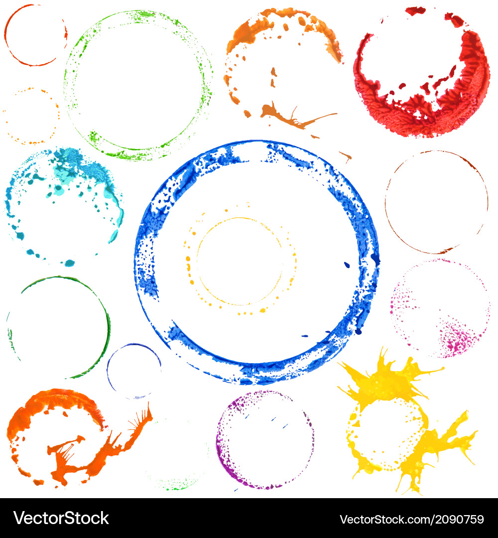 Multicolored paint circles Royalty Free Vector Image
