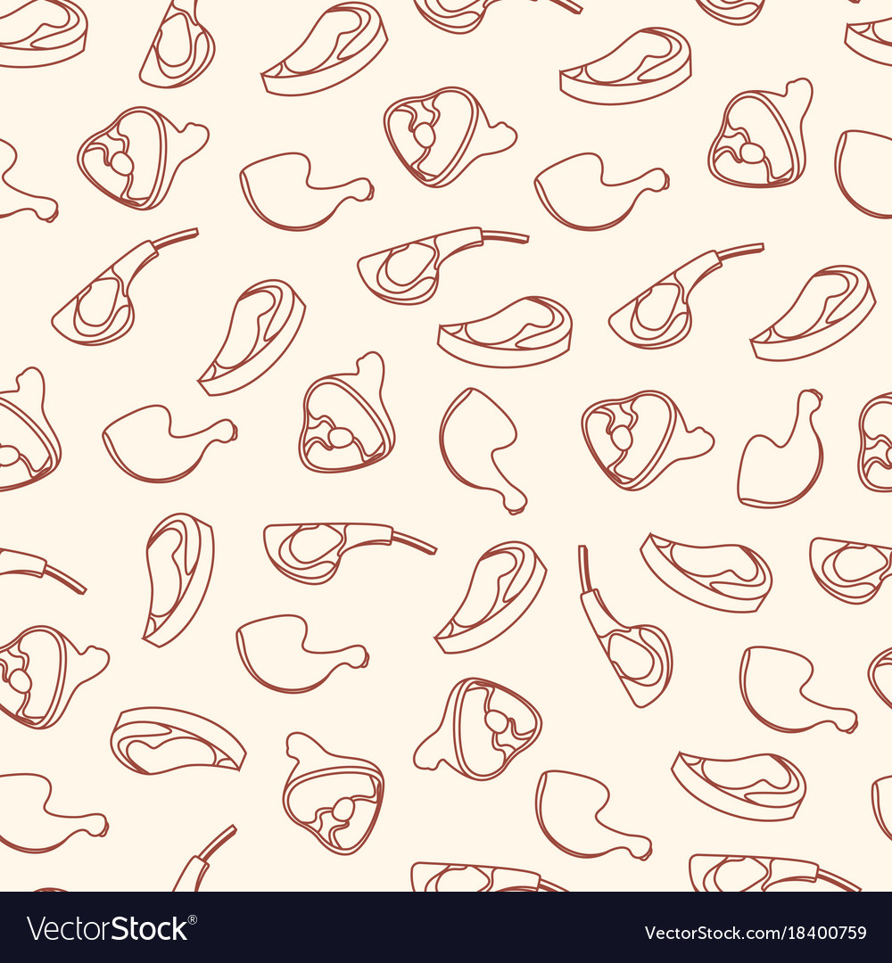 Seamless Pattern With Meat Royalty Free Vector Image