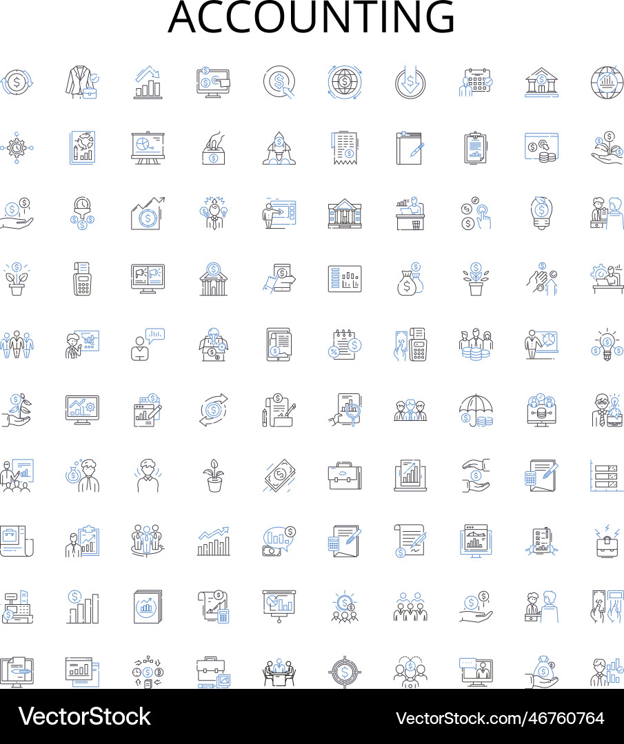 Accounting outline icons collection Royalty Free Vector