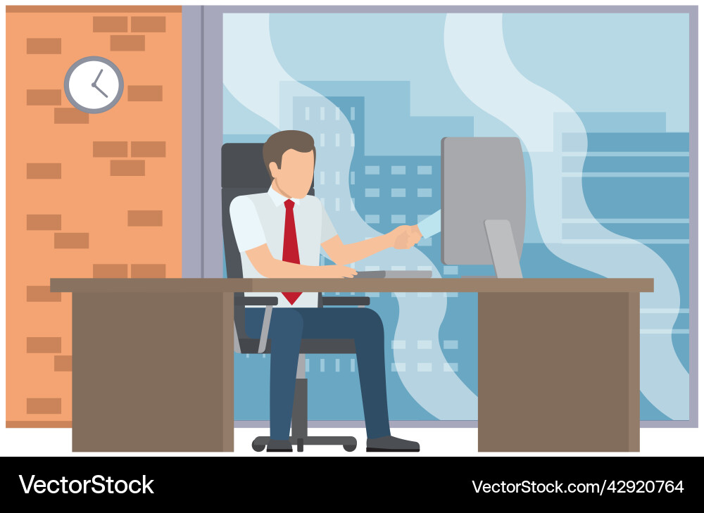 Business employees on their workspace co-worker Vector Image