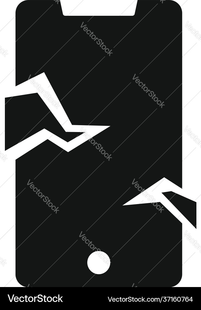 Cracked protective glass icon simple style Vector Image