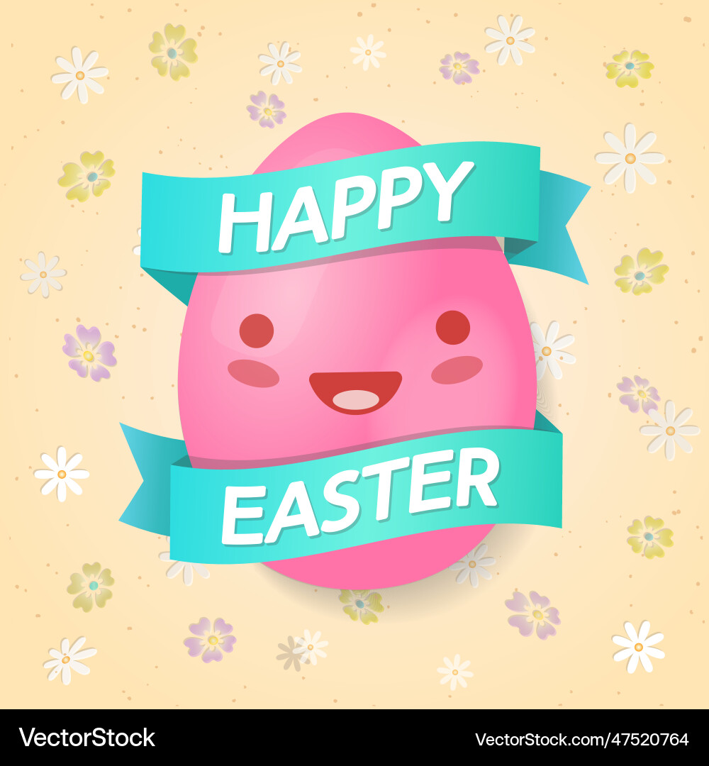 Happy easter egg colorful on spring background Vector Image