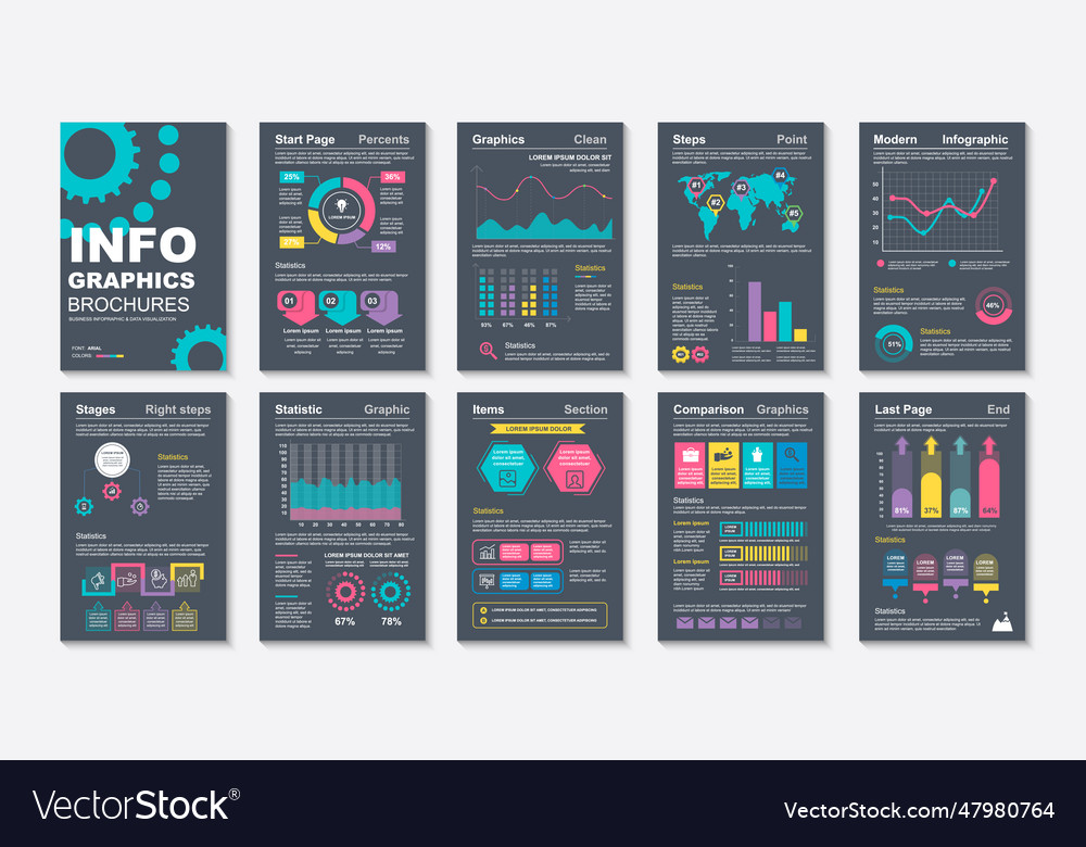 Infographic brochures data visualization design Vector Image