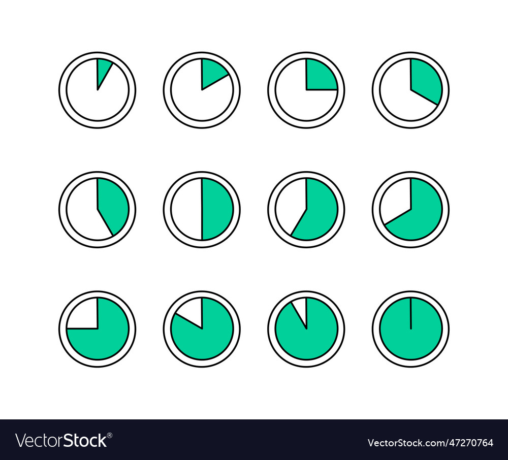 Set of timers Royalty Free Vector Image - VectorStock
