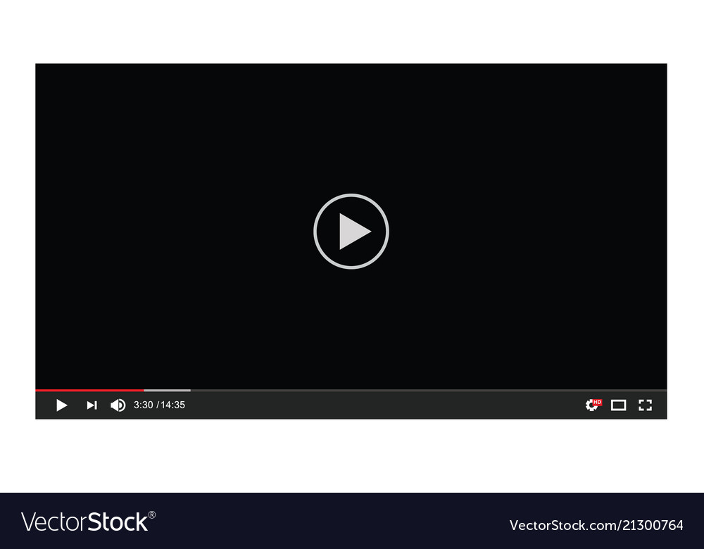 Video player user interface screen template Vector Image