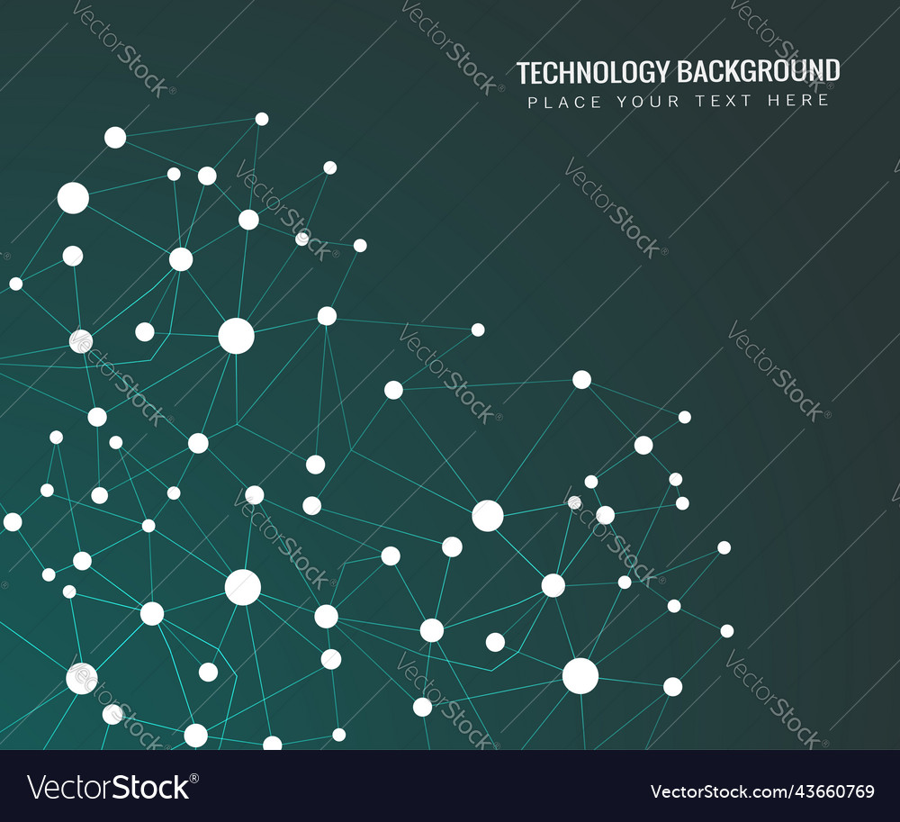 Abstract Lines And Dots Connect Background Vector Image
