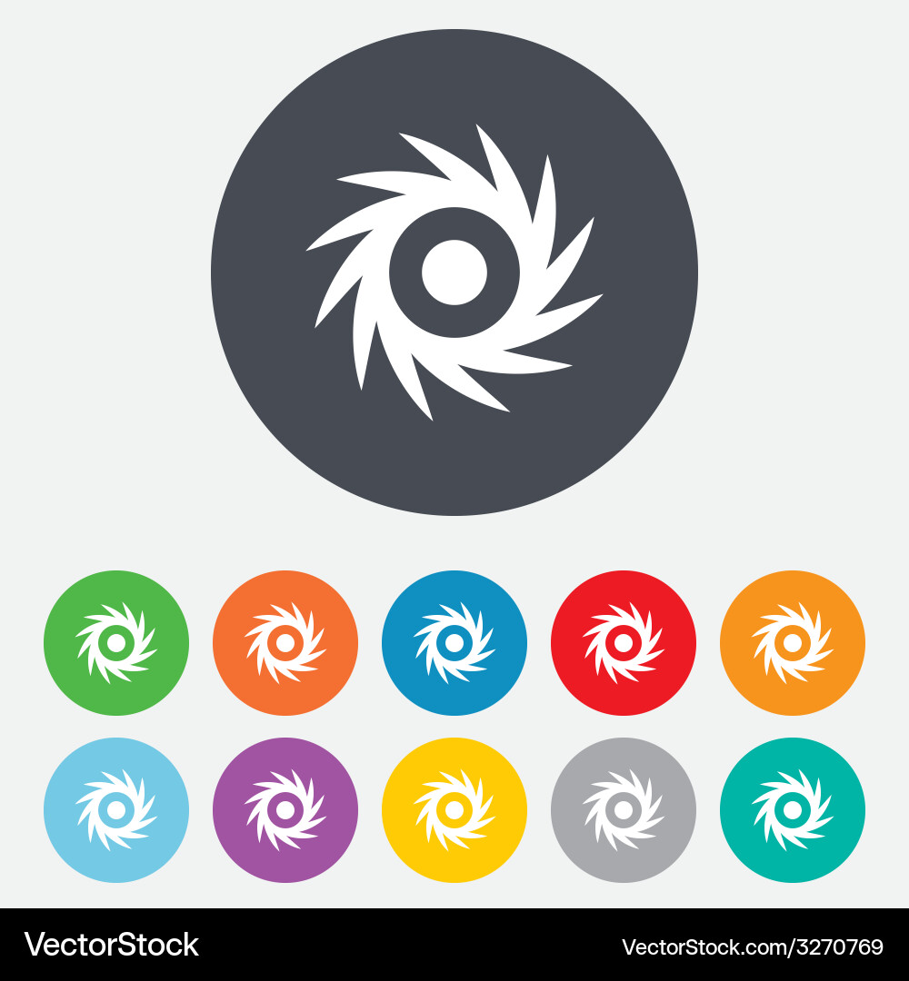 Saw circular wheel sign icon cutting blade Vector Image
