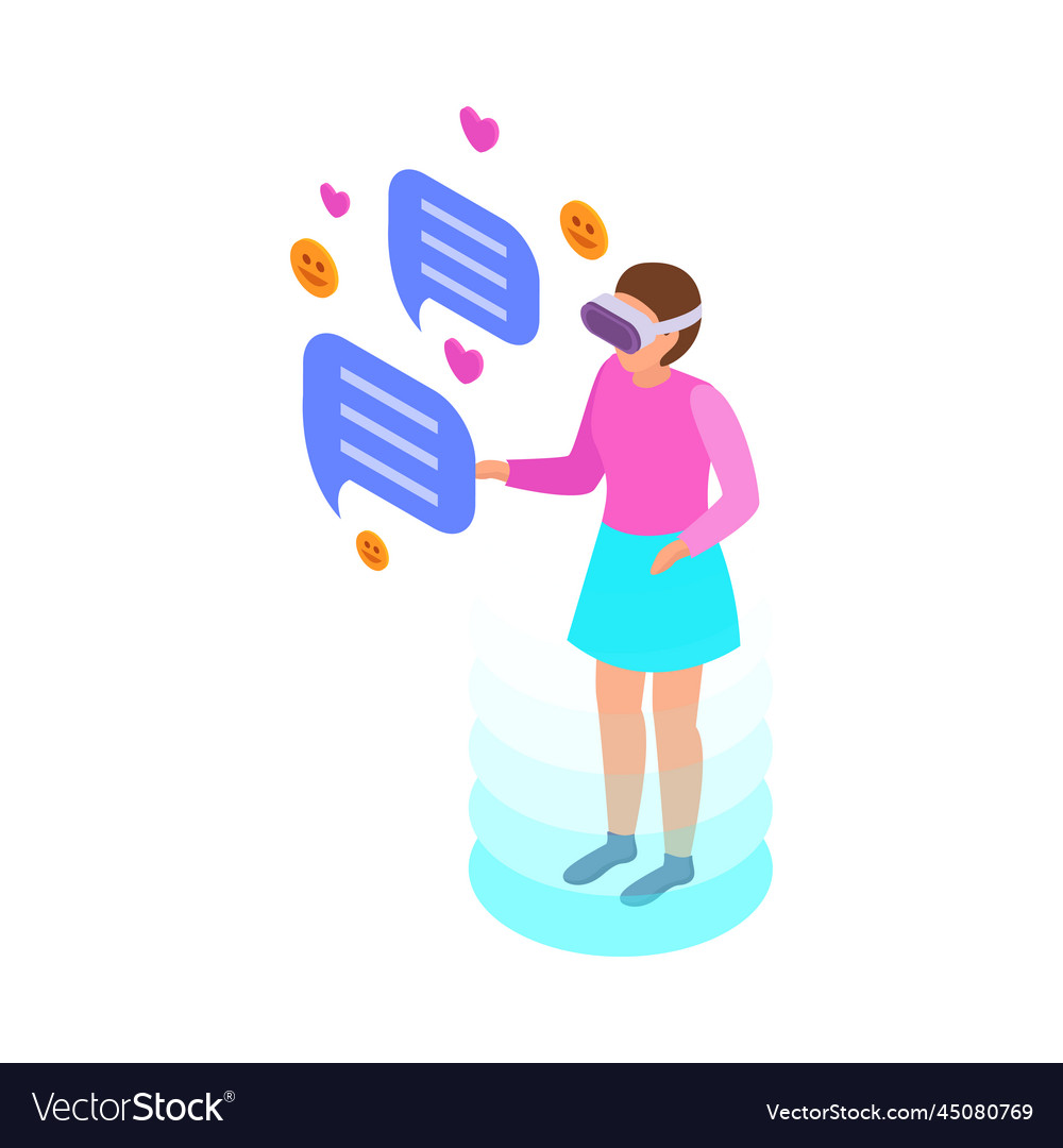 Vr chatting isometric composition Royalty Free Vector Image Vr chatting isometric composition Royalty Free Vector Image