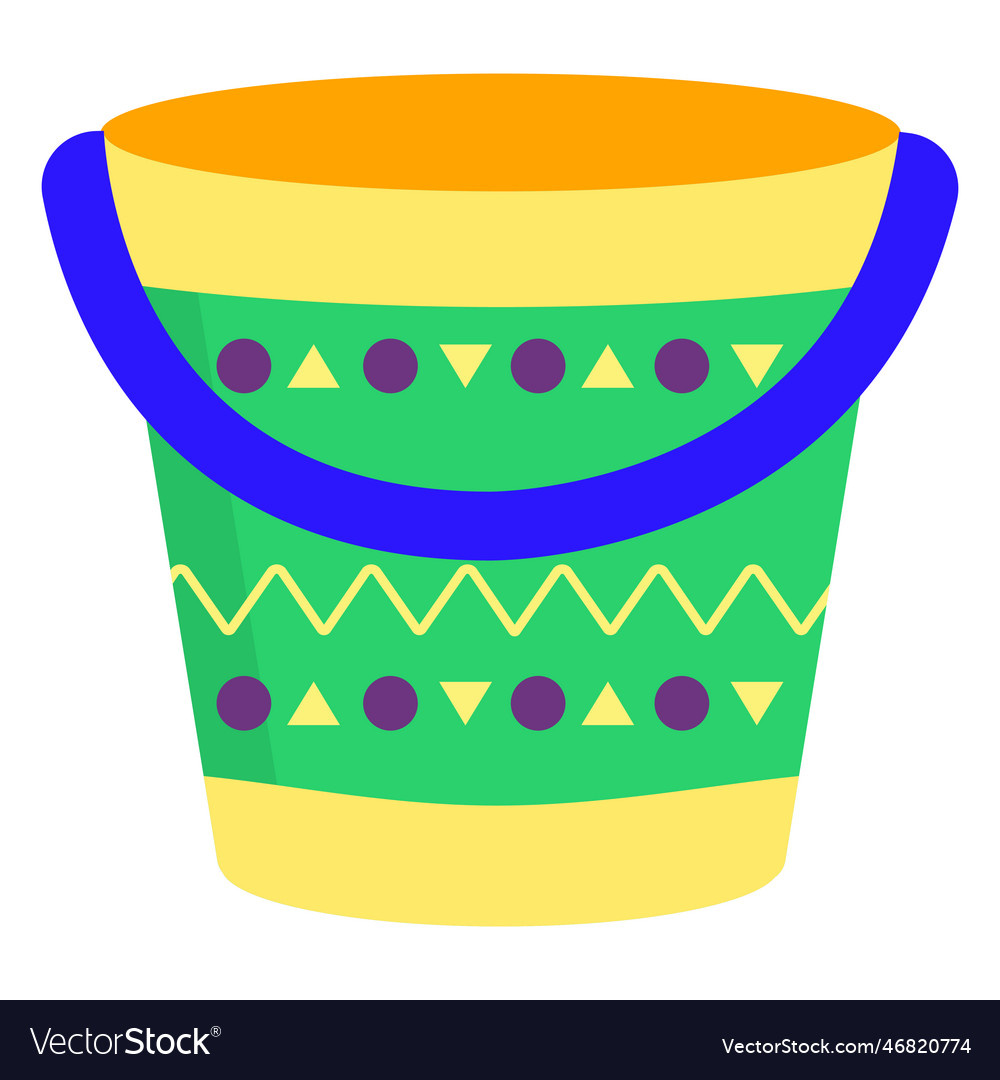 Bucket pattern flat Royalty Free Vector Image - VectorStock