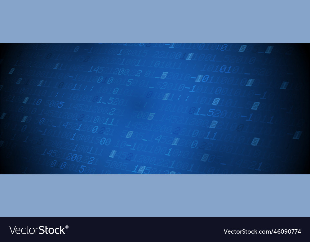 Bytes of binary code run through network abstract Vector Image