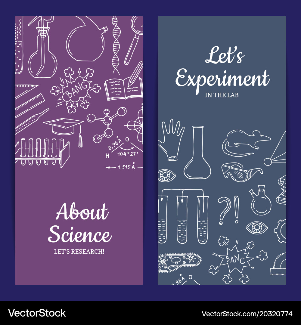 Card or flyer template with science Royalty Free Vector