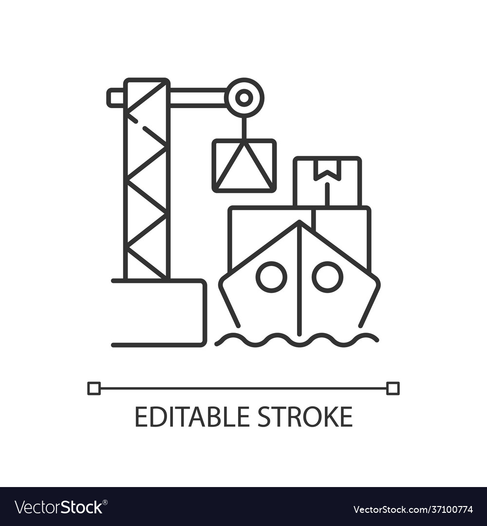 Cargo loading linear icon Royalty Free Vector Image