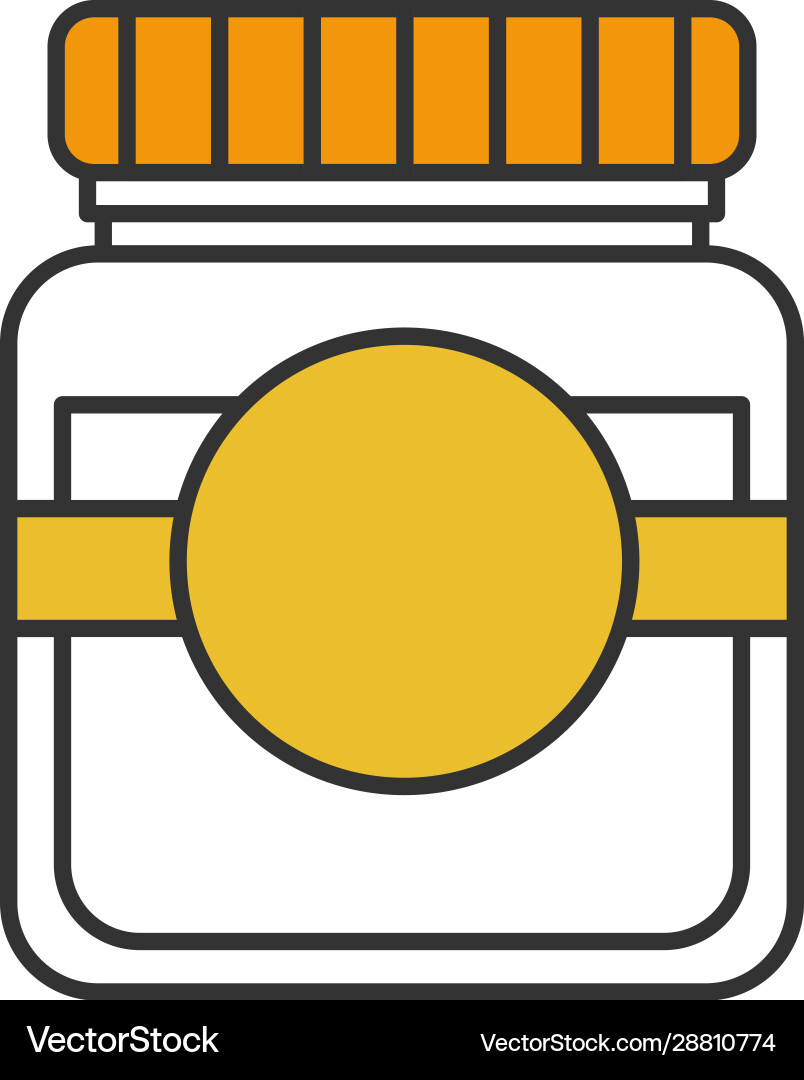 Glass jar with blank label color icon Royalty Free Vector