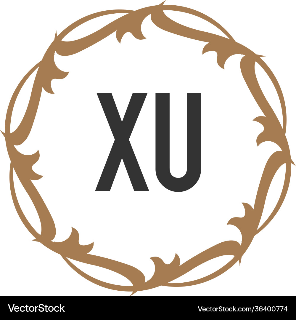 Initial letter elegance xu logo design template Vector Image