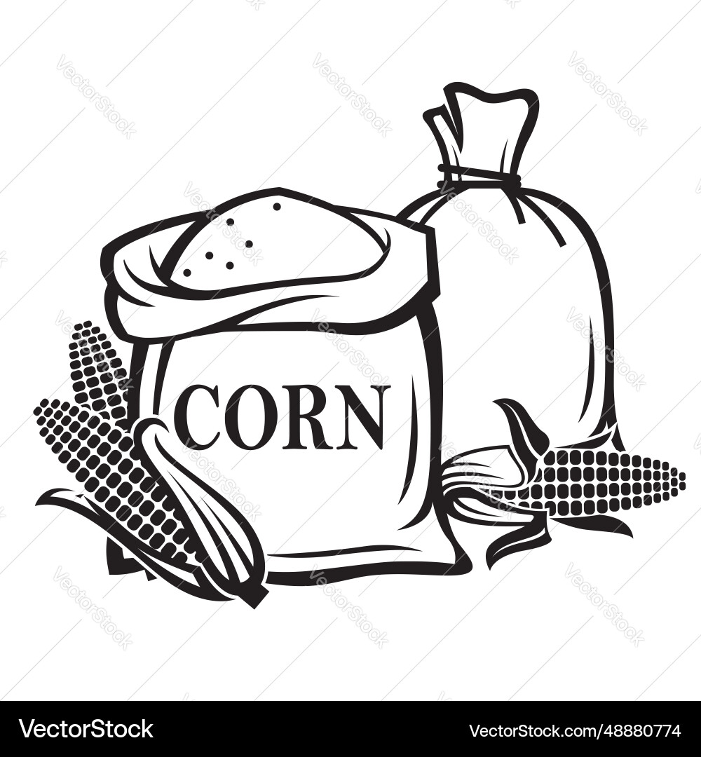 Sack with corn Royalty Free Vector Image - VectorStock