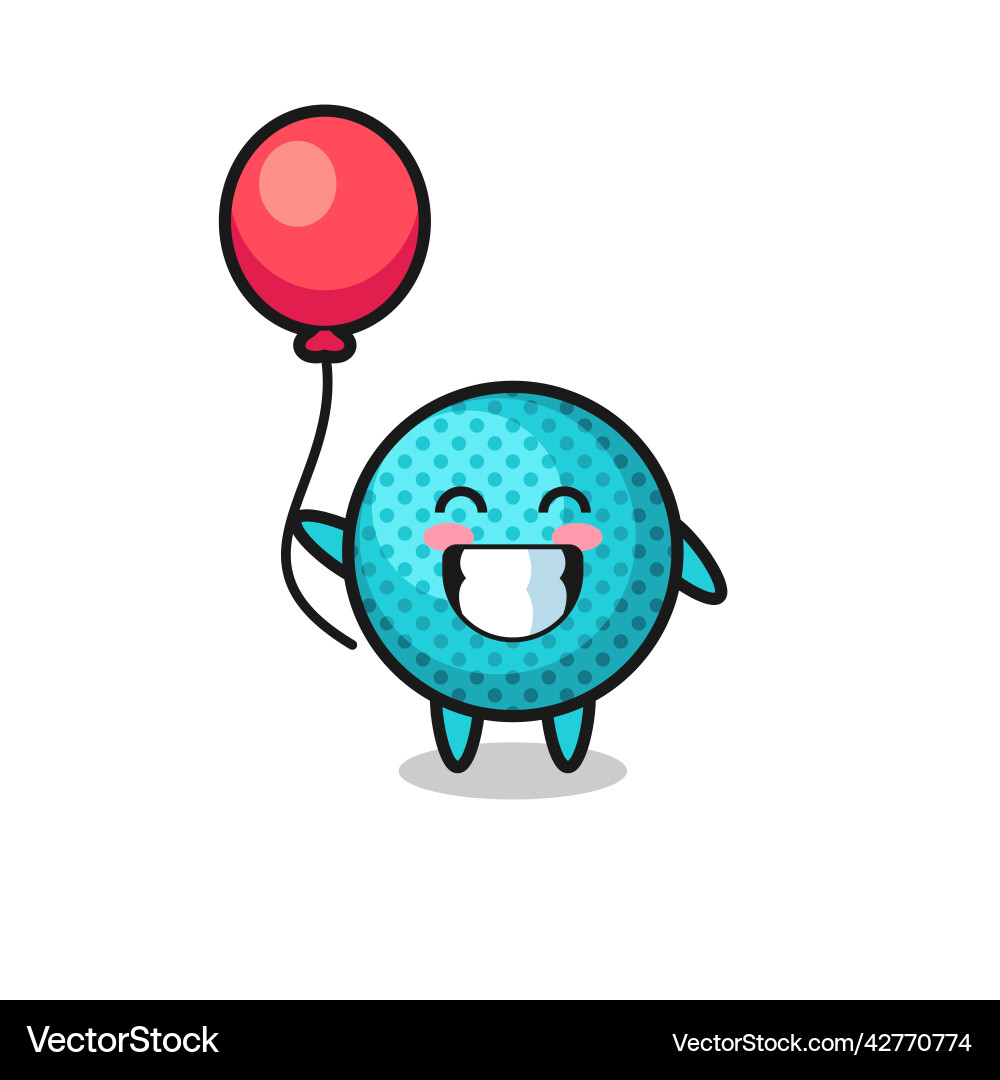Spiky ball mascot is playing balloon Royalty Free Vector