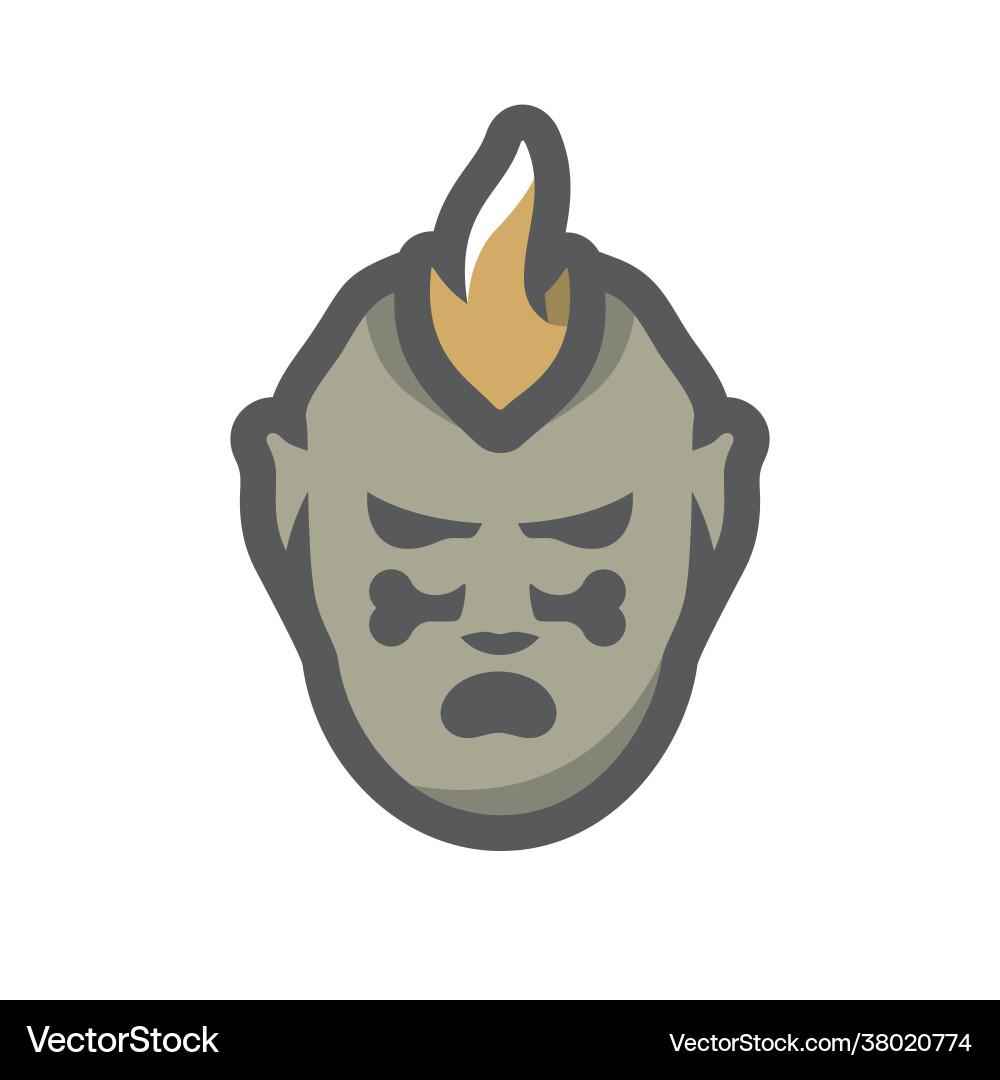 Tribal warrior cannibal icon cartoon Royalty Free Vector