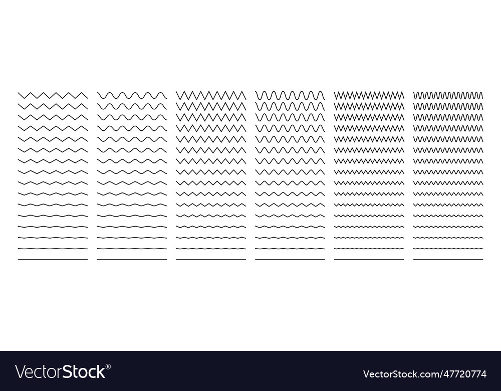 Wavy zigzag lines horizontal brush strokes wave Vector Image