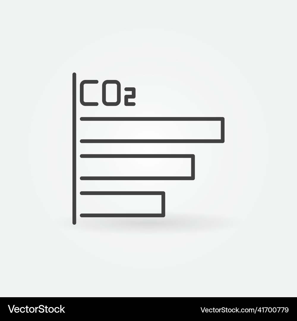 Carbon dioxide co2 bar chart concept line Vector Image