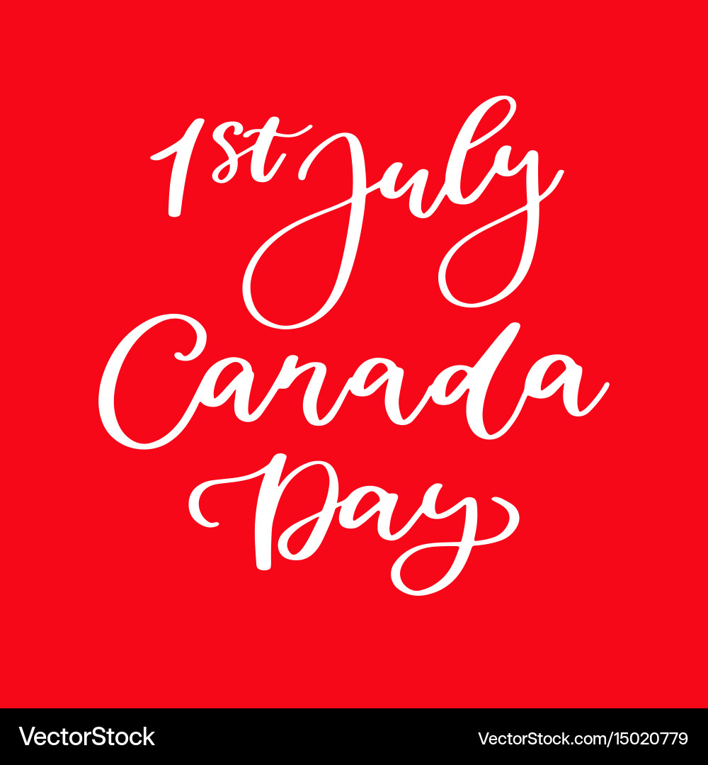 Happy canada day card handwritten Royalty Free Vector Image
