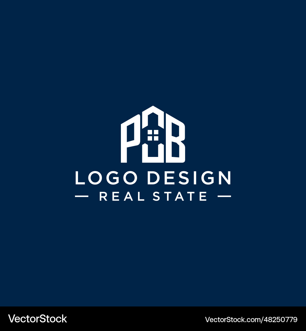 Initial Letter Pb Monogram Logo With Abstract Vector Image