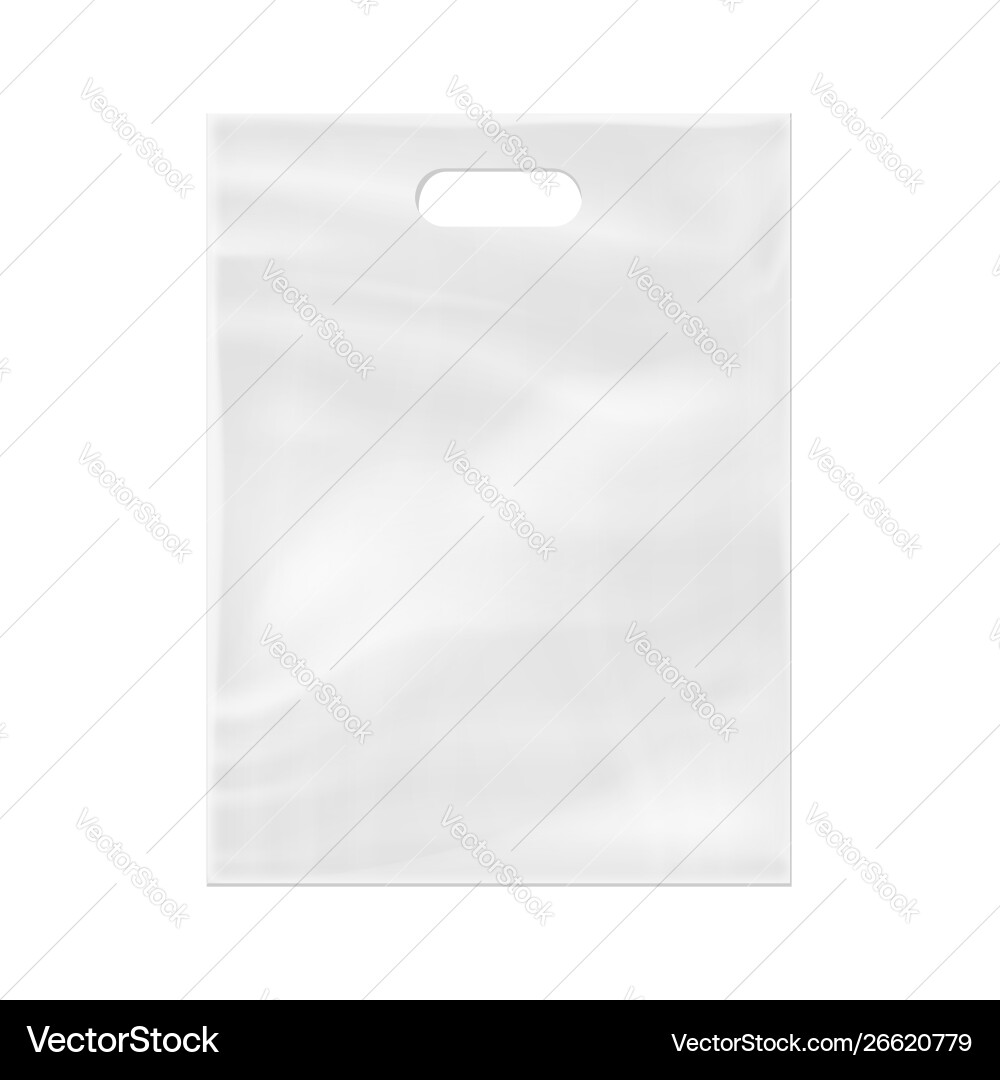 Realistic 3d plastic bag isolated on white Vector Image