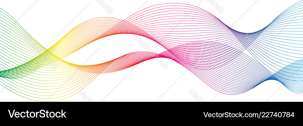 Abstract wave many colored lines Royalty Free Vector Image