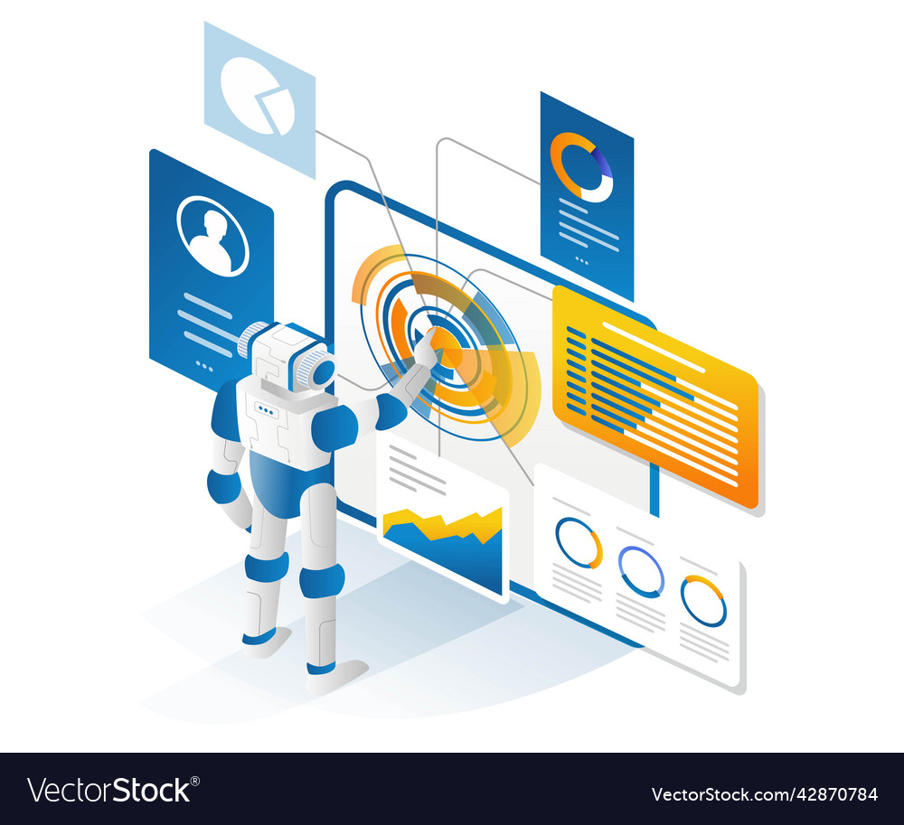 Cloud server business management data analysis Vector Image