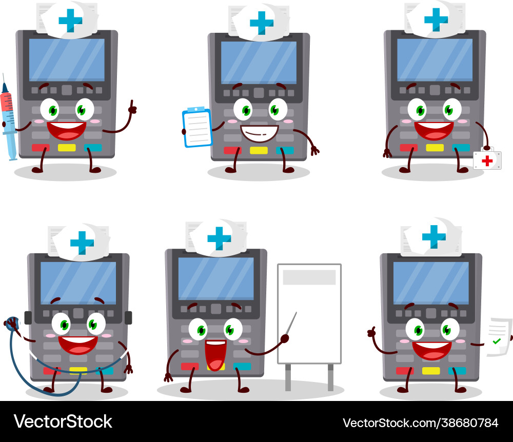 Doctor profession emoticon with grey payment Vector Image