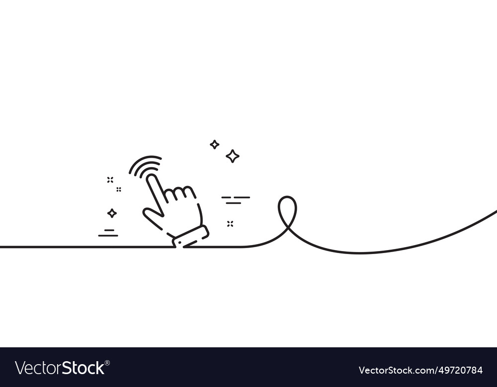 Hand Cursor Line Icon Click Action Sign Royalty Free Vector