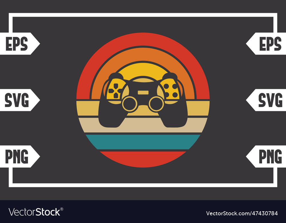Retro circle - gaming controller Royalty Free Vector Image