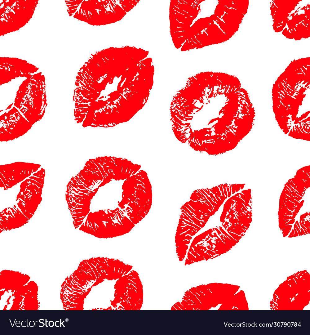 Seamless red lips prints Royalty Free Vector Image
