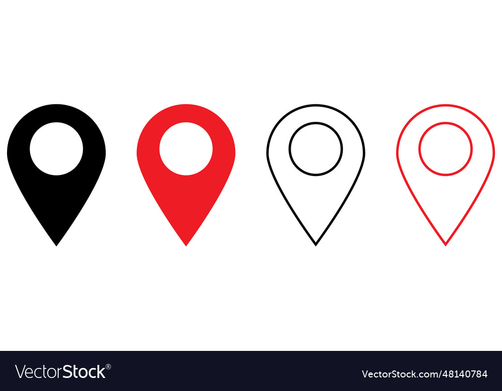 Set Of Map Pin Location Icons Map Marker Pointer Vector Image