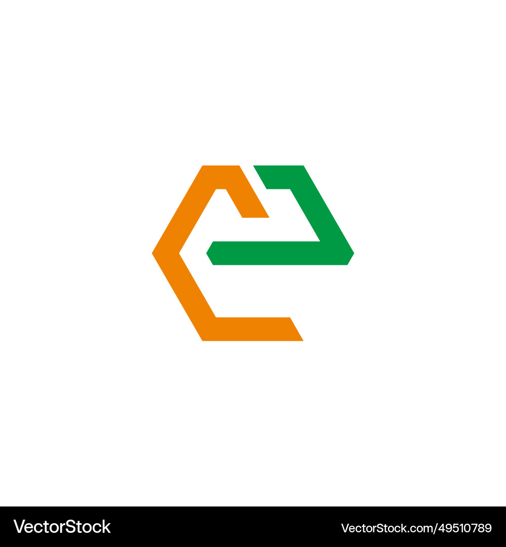 Letter ec colorful hexagonal logo Royalty Free Vector Image