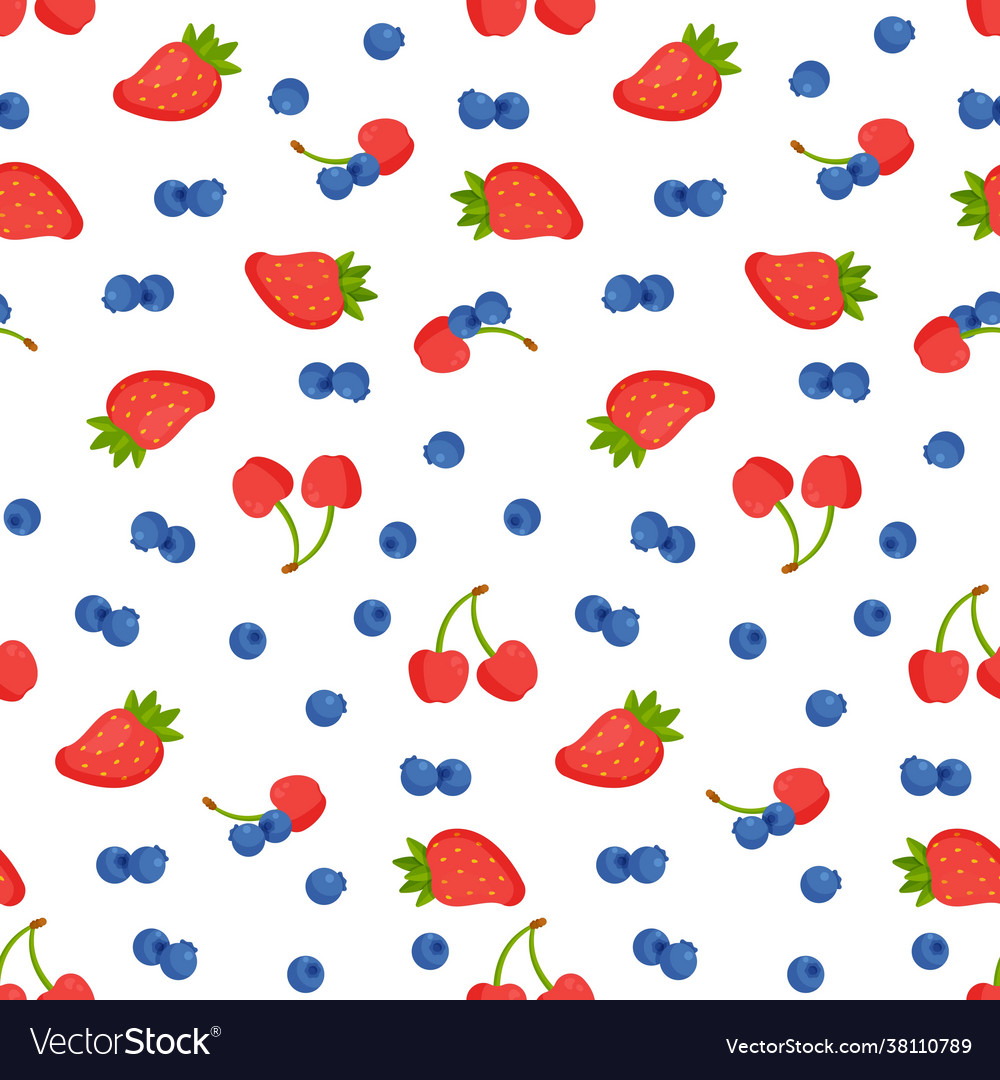 Pattern fresh berries Royalty Free Vector Image
