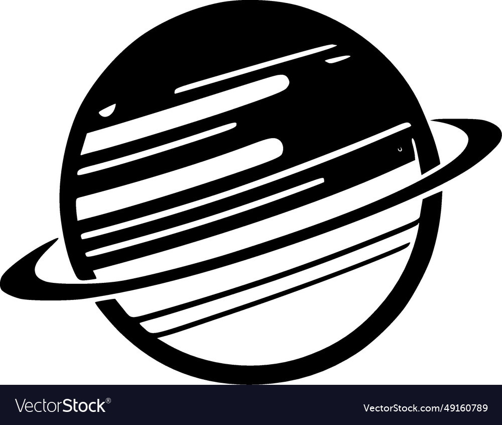 Planet - minimalist and flat logo Royalty Free Vector Image