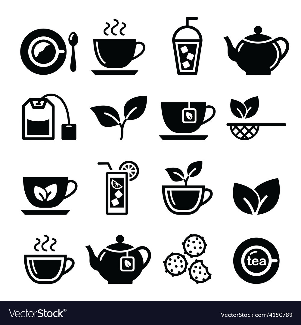 Tea and ice tea icons set Royalty Free Vector Image Tea and ice tea icons set Royalty Free Vector Image