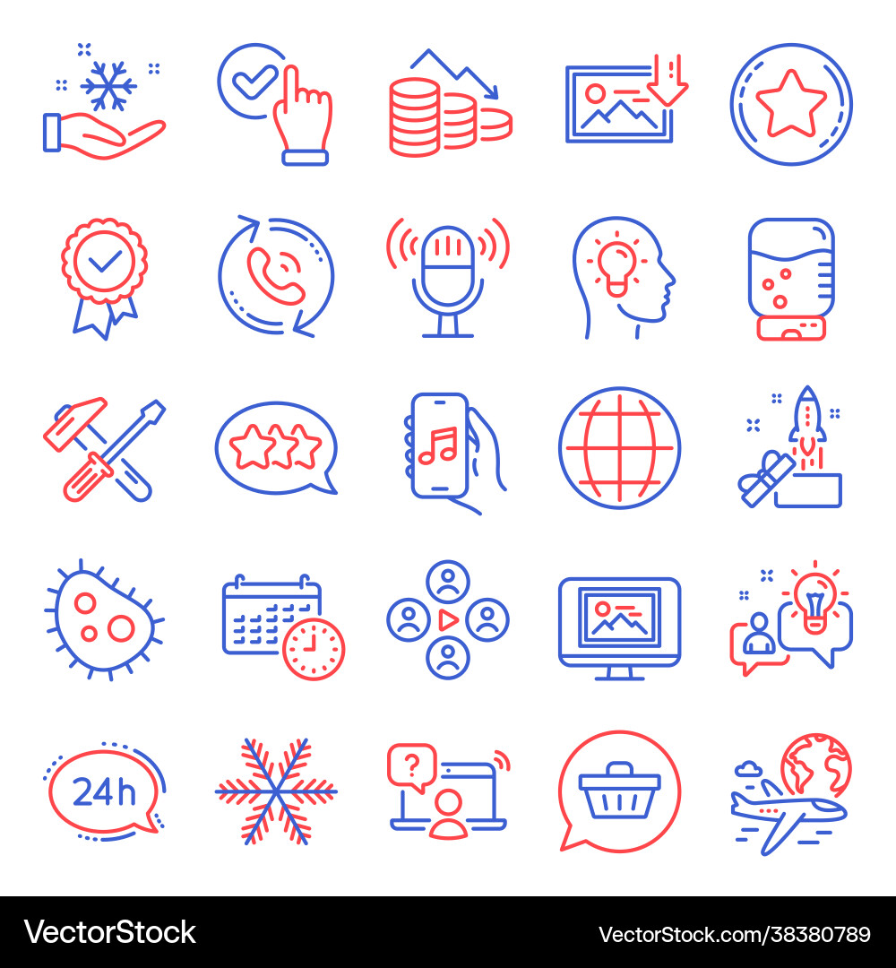 Technology icons set included icon as microphone Vector Image