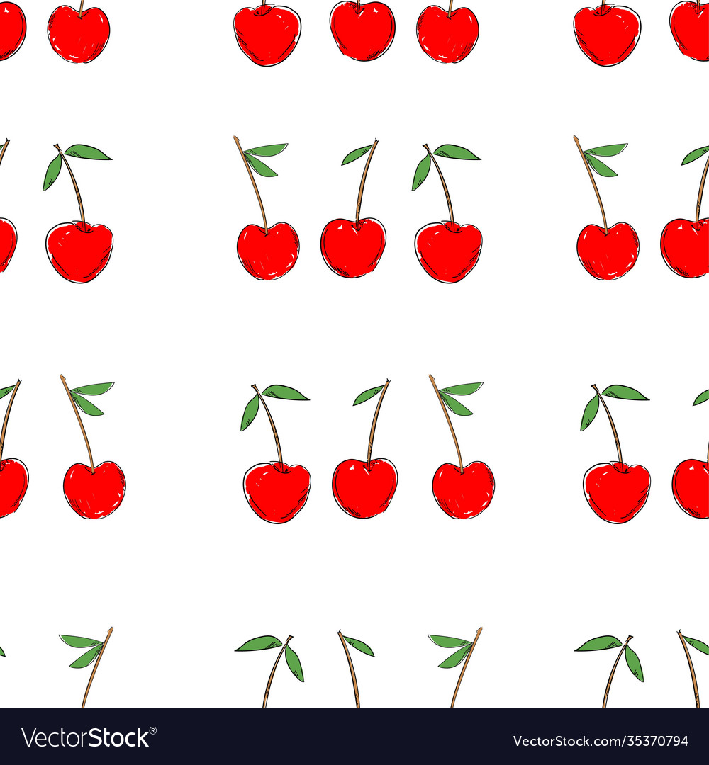 Cherry pattern seamless trend Royalty Free Vector Image