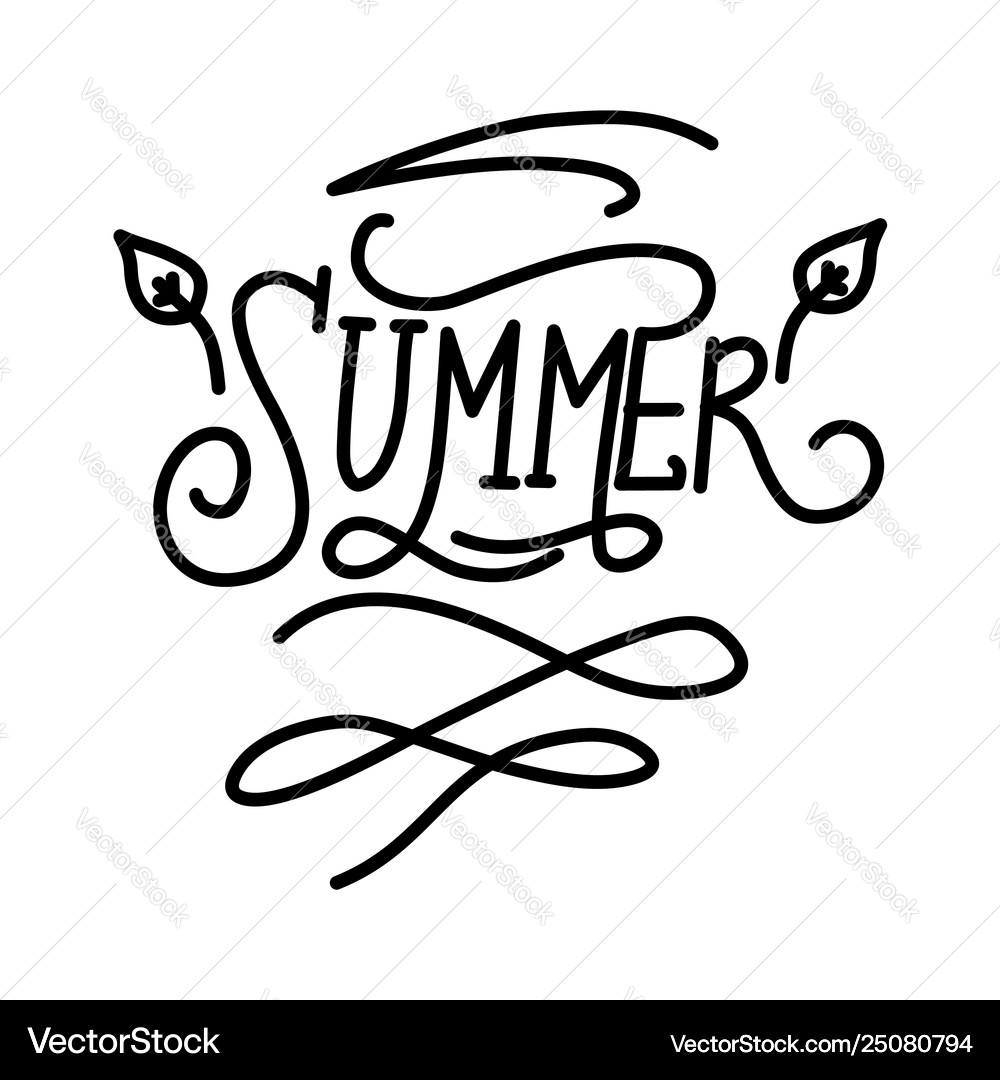 Hello summer script text design template Vector Image