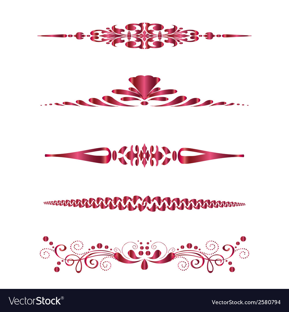 Set design horizontal elements for border Vector Image