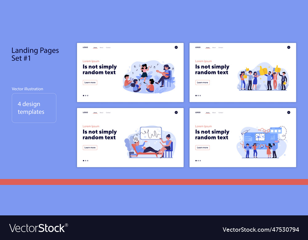 Set of people with having fun or analyzing data Vector Image