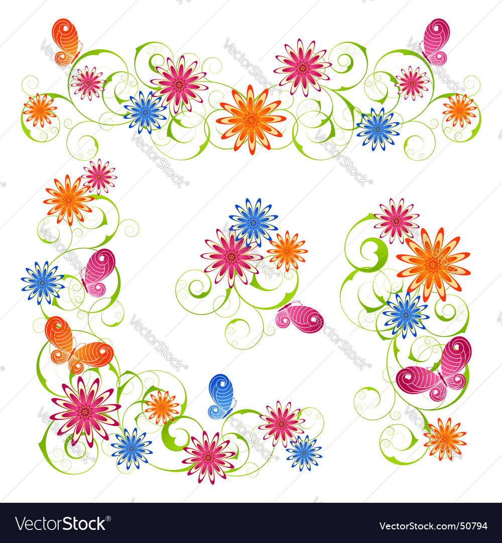 Spring design elements Royalty Free Vector Image