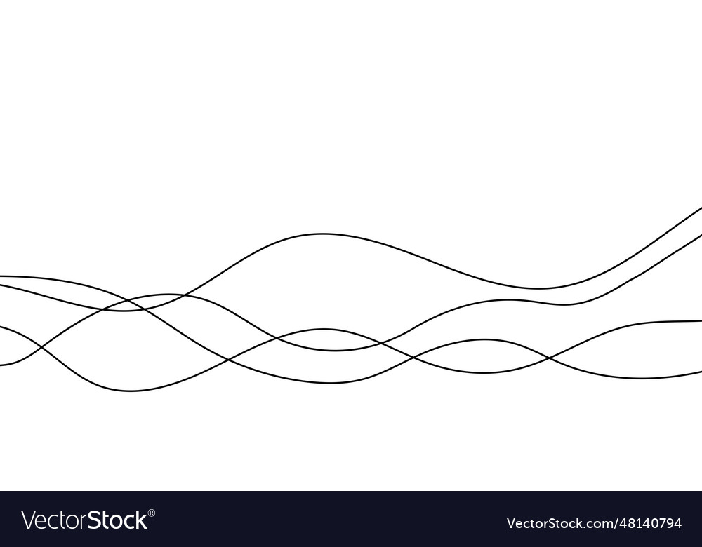 Thin Line Wavy Abstract Background Curve Wave Vector Image