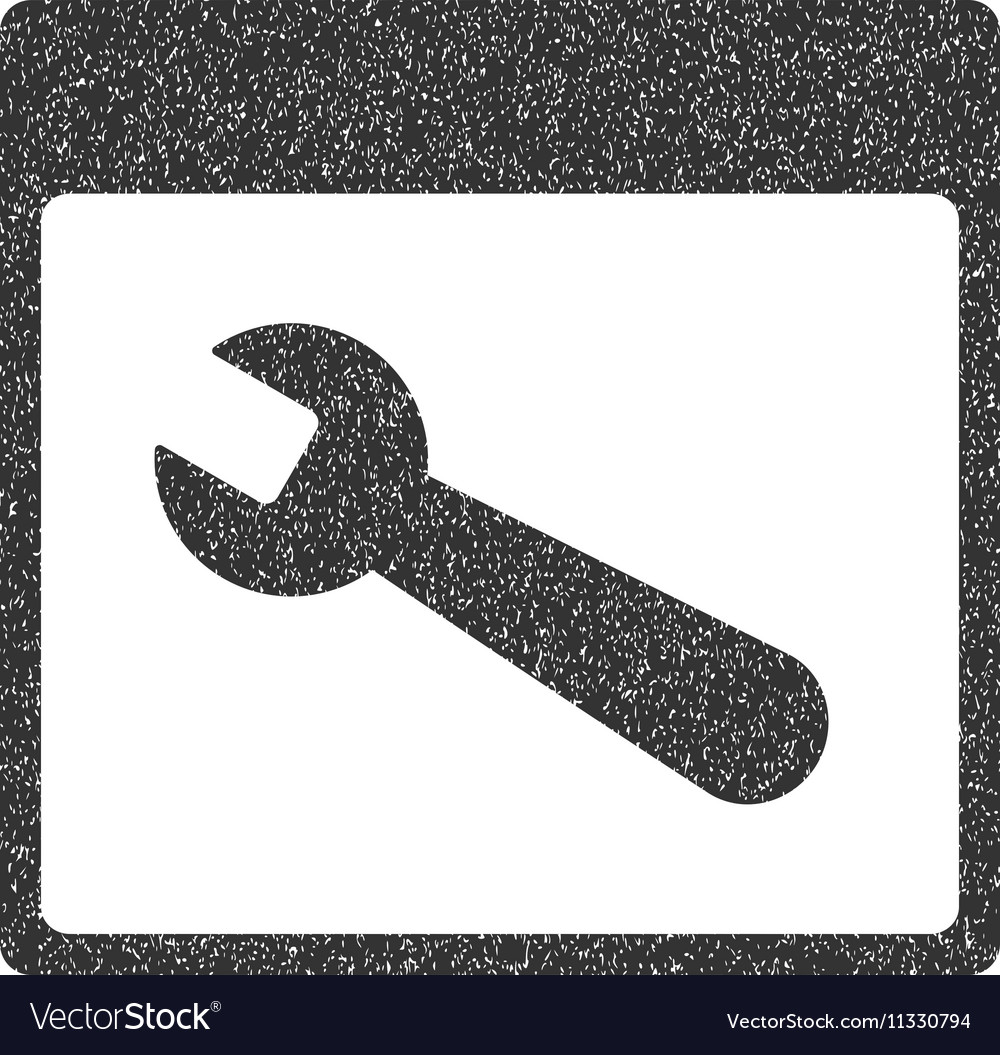 Wrench tool calendar page grainy texture icon Vector Image Wrench tool calendar page grainy texture icon Vector Image