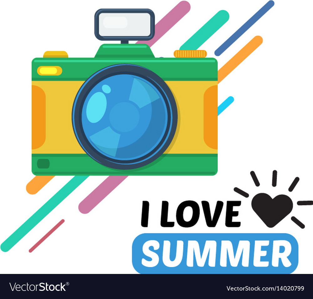 Camera and text Royalty Free Vector Image - VectorStock
