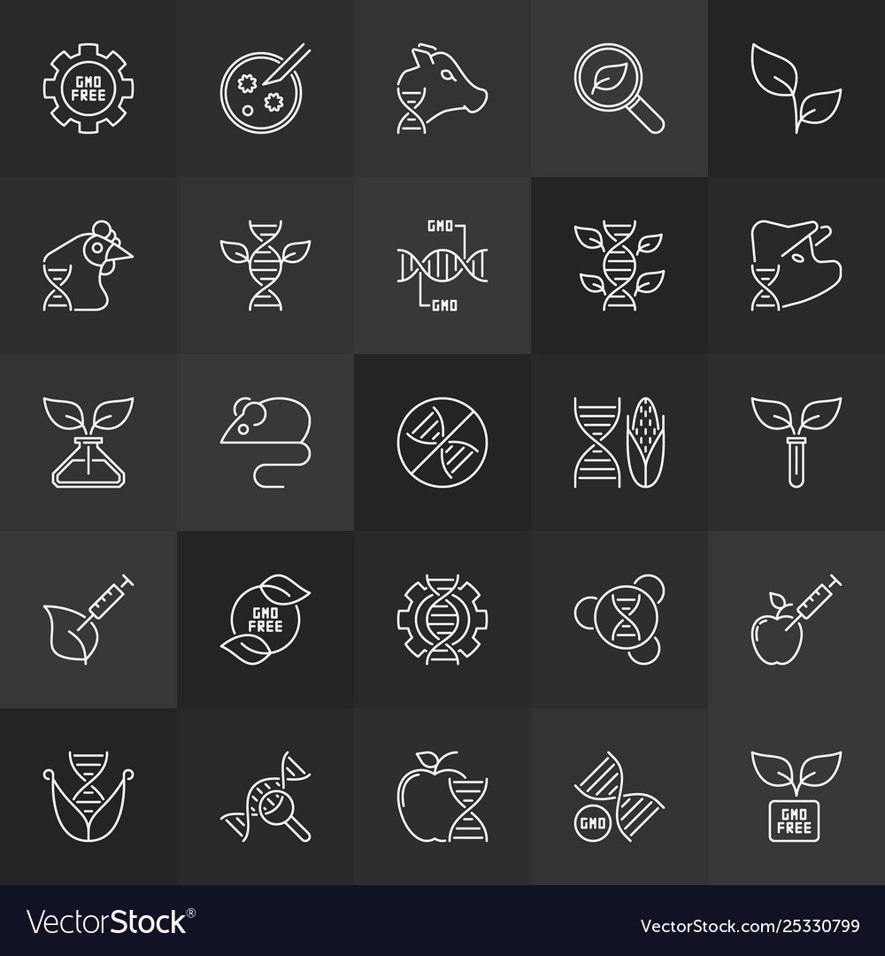 Genetically modified organism or gmo outline Vector Image