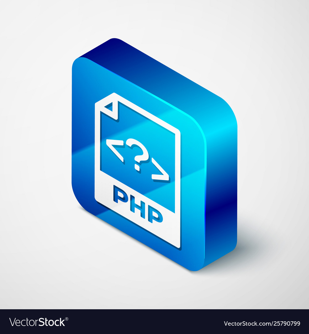 Isometric Php File Document Icon Download Php Vector Image