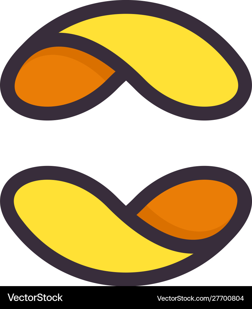 Abstract flat circle logo formed twisted shapes Vector Image