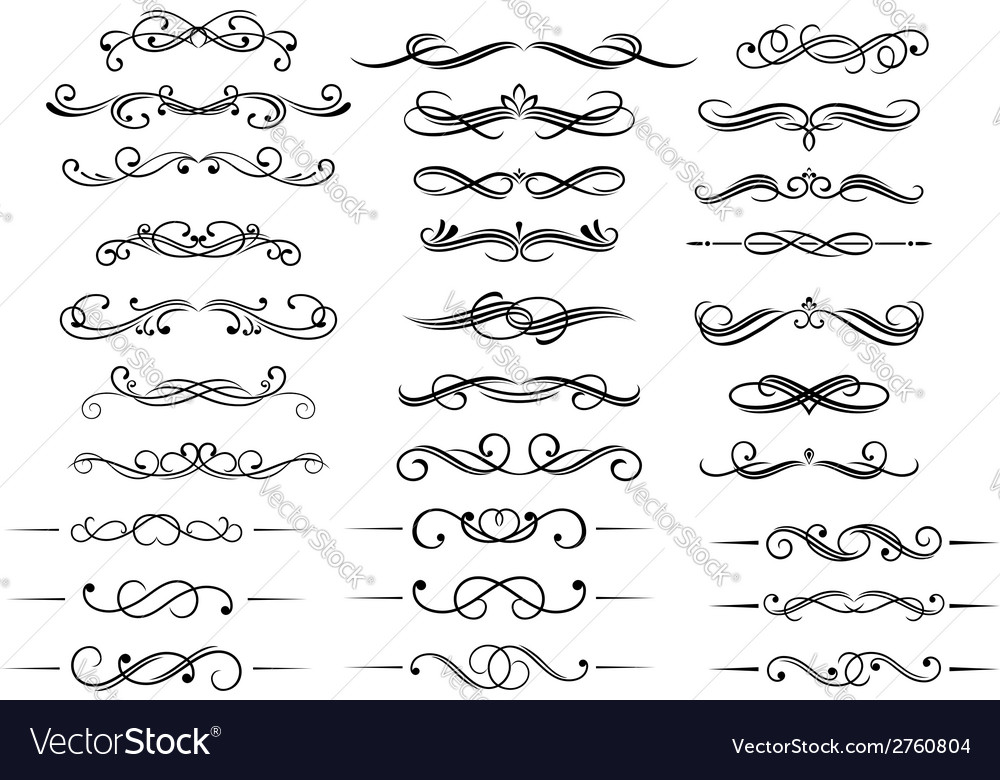 Calligraphic elements and headers set Royalty Free Vector Calligraphic elements and headers set Royalty Free Vector